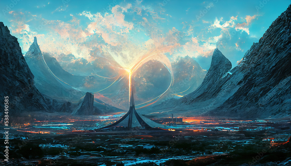 Alien Tech Relic. Outer Space World. Fantasy Theme Sci-Fi Futurism ...