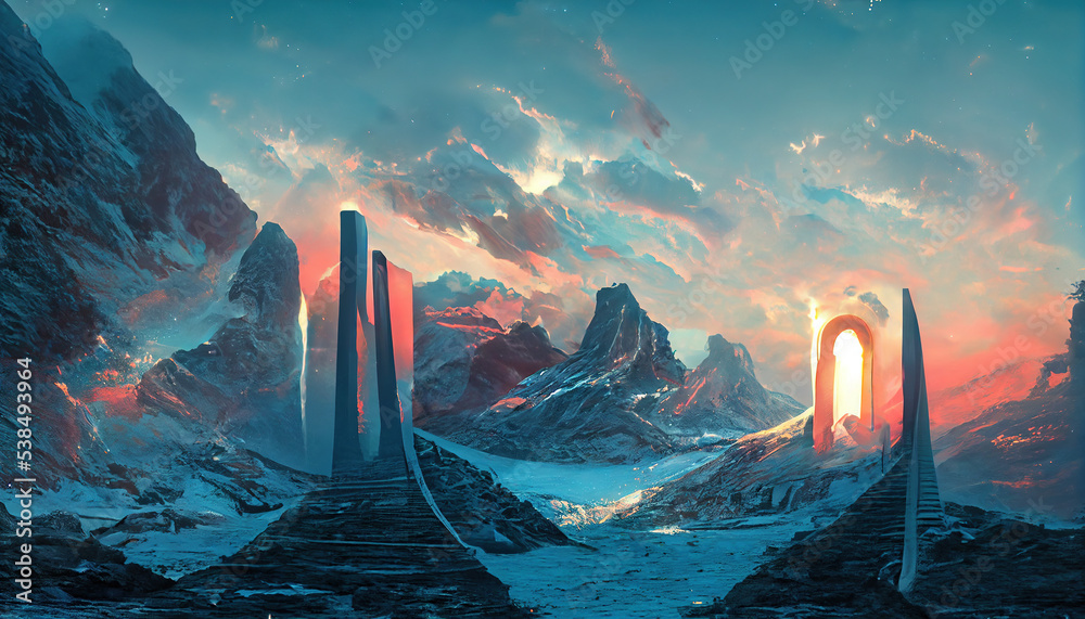 Alien Tech Relic. Outer Space World. Fantasy Theme Sci-Fi Futurism ...