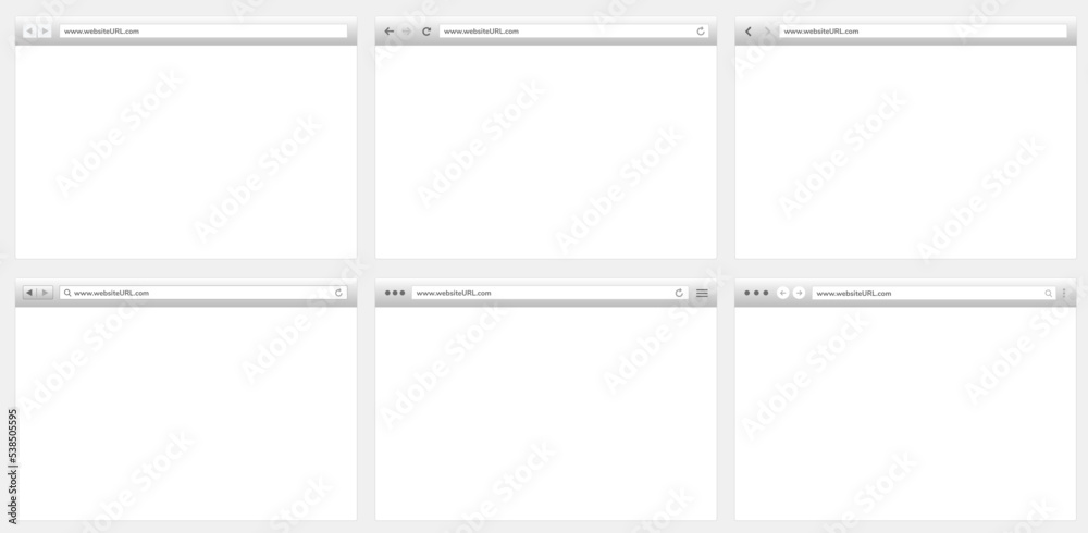 Blank web browser window, empty internet page concept, the skeleton for ...