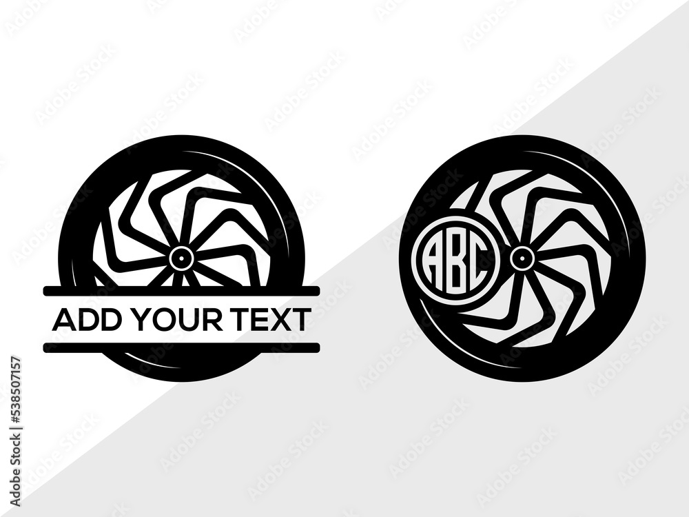 Wheel Monogram SVG, Split Monogram SVG, Car Wheel Svg, Truck Wheel Svg ...