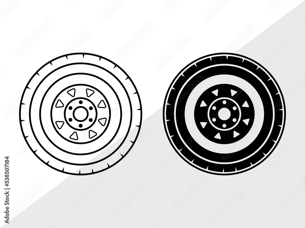 Wheel SVG, Wheel Silhouette, Car Wheel Svg, Truck Wheel Svg, Wheel Rim ...