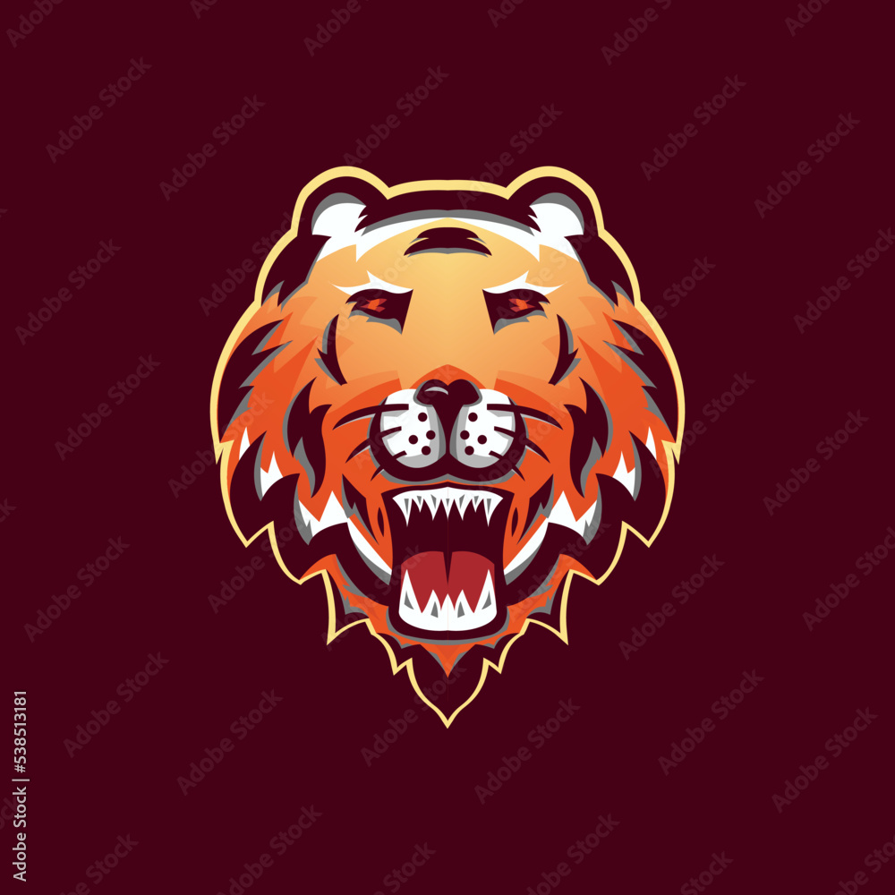 tiger gaming logo. mascot logo. simple logo. tiger illustration vector ...