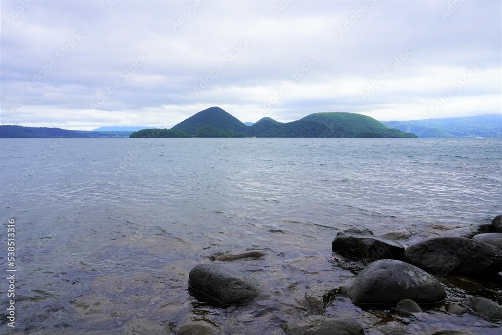 [Japan] View of Lake Toya (Toyako) and Nakajima (Toyako Town, Hokkaido ...