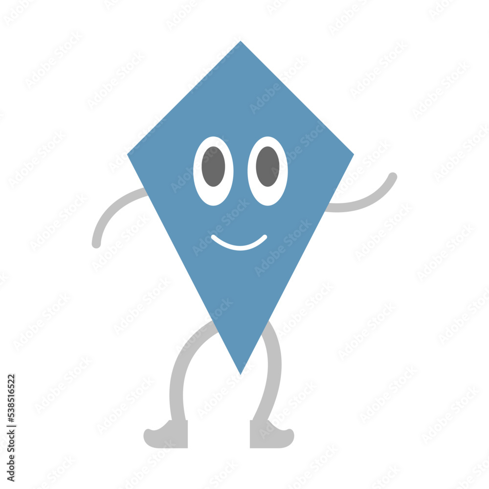 Kite cartoon geometric shape for kids to learn basic math education ...
