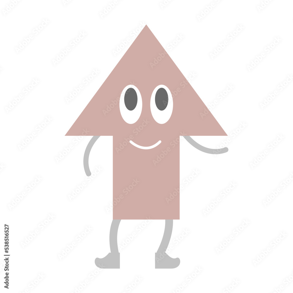 Arrow cartoon geometric shape for kids to learn basic math education ...