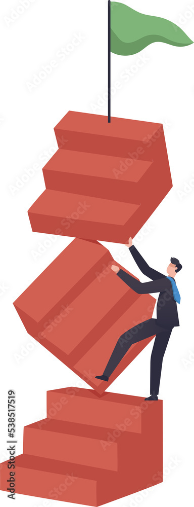 Self growth and personal development progress concept. Businessman ...