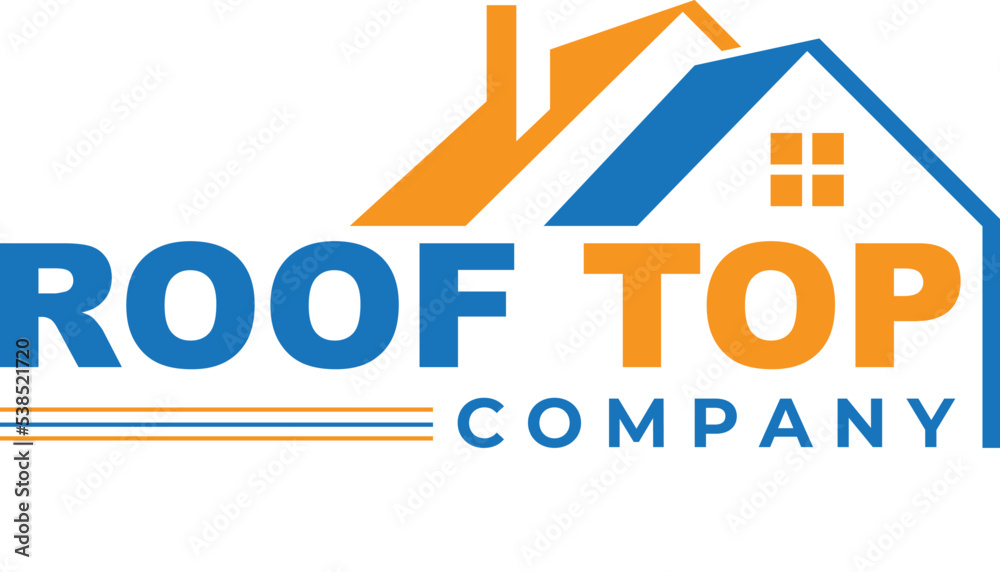 Real estate rooftop logo design with property and home type design ...