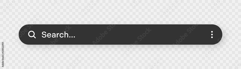 Search bar with round corners. Internet browser engine with search box ...