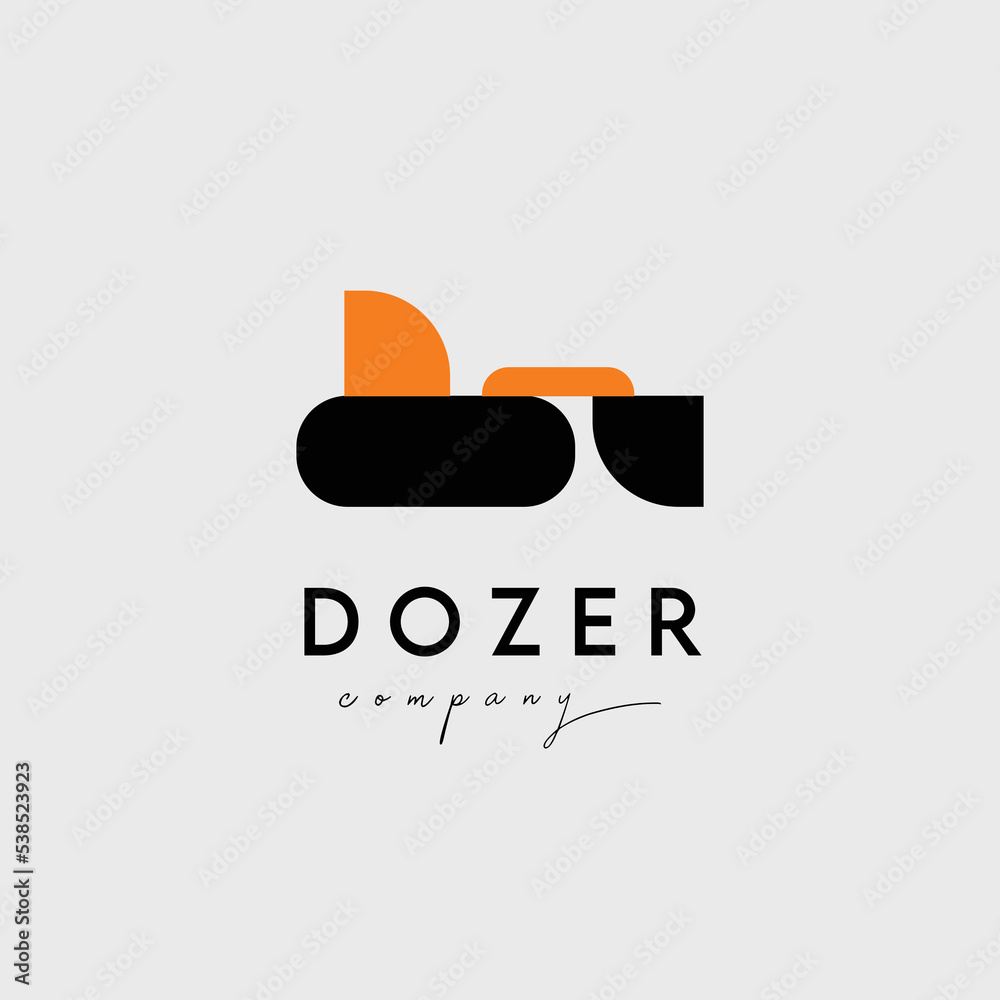 dozer logo vector construction design Stock Vector | Adobe Stock