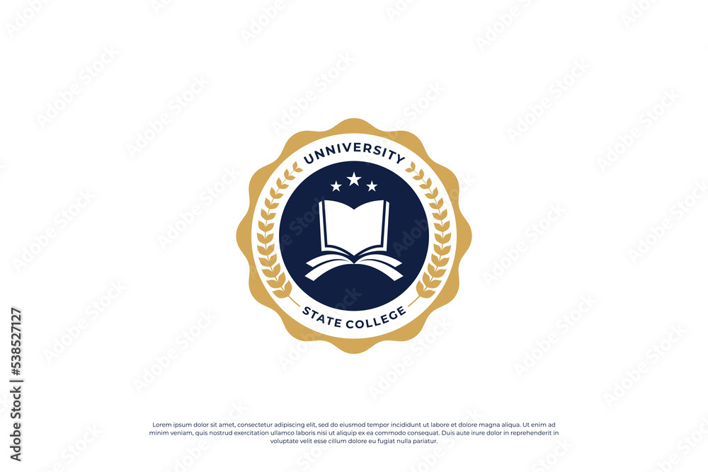 School emblem logo design. University, college badge design template ...