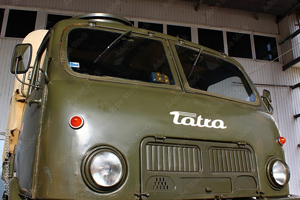 Front view of veteran Czechoslovak light military truck Tatra T805 from ...