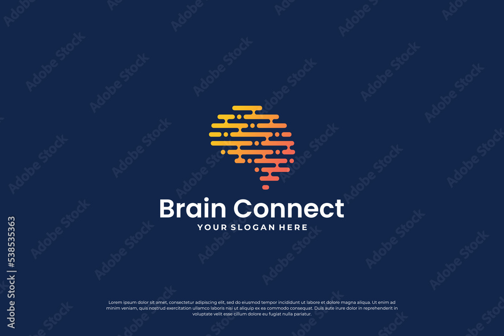 digital human brain connection logo design. Stock Vector | Adobe Stock