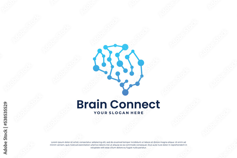 digital brain connection logo design. Stock Vector | Adobe Stock