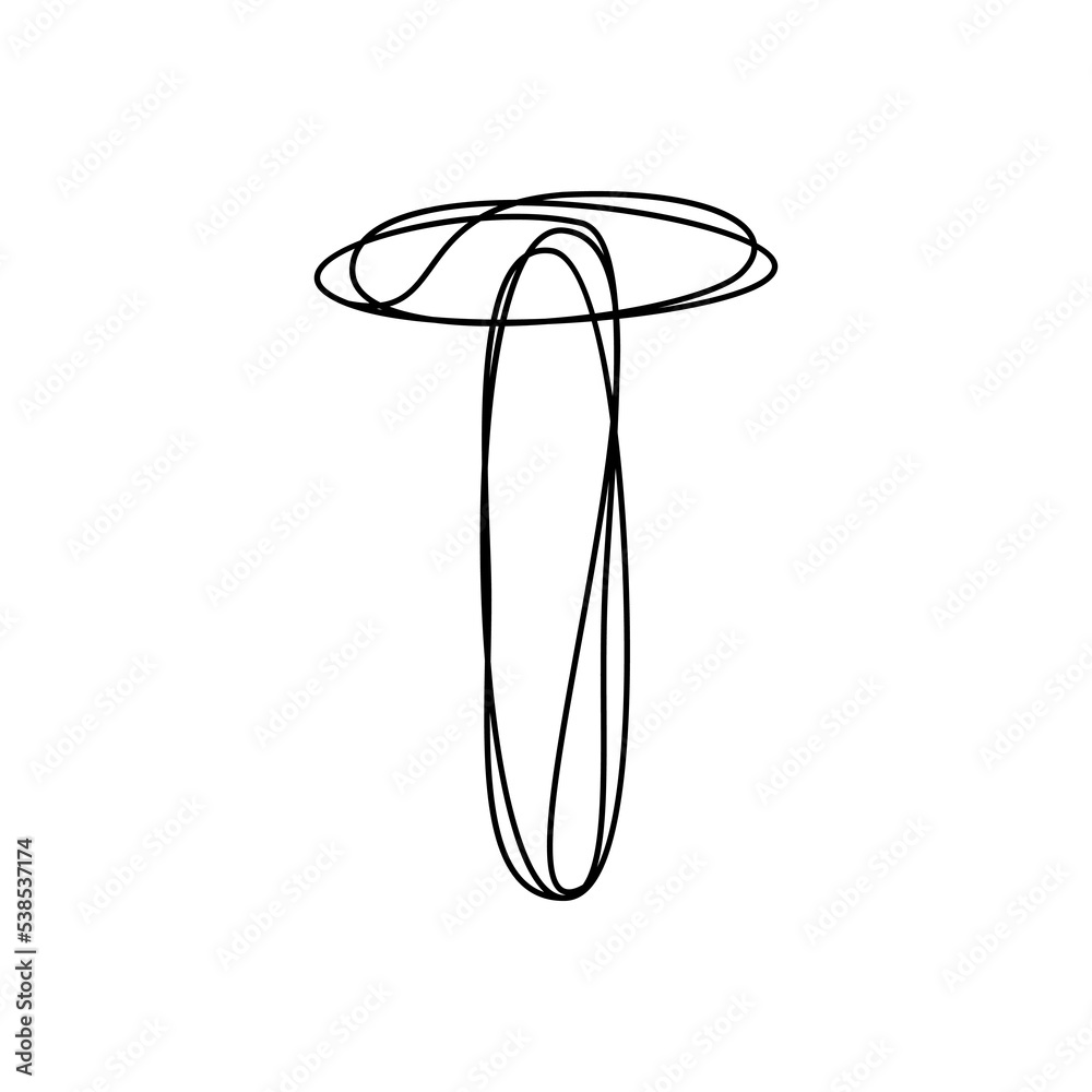 T. Continuous thin line letter T. vector illustration alphabet symbol ...