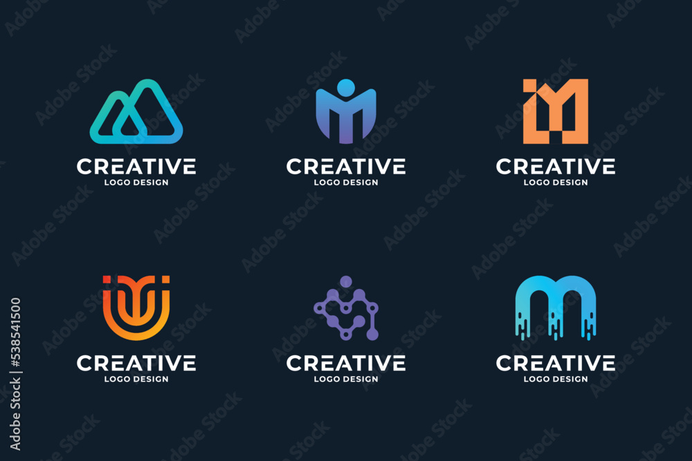 Collection of letter M logo design. Letters M logo symbol vector ...