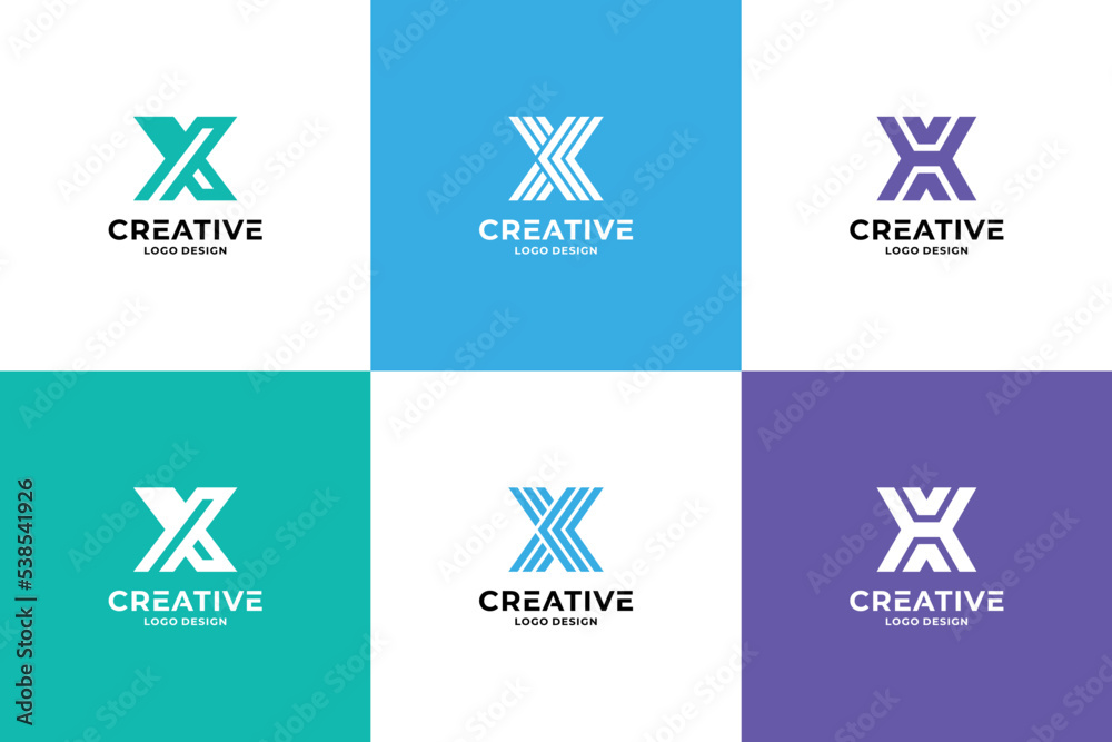 Letter X logo design collections. Modern letter X, symbol X logo vector ...