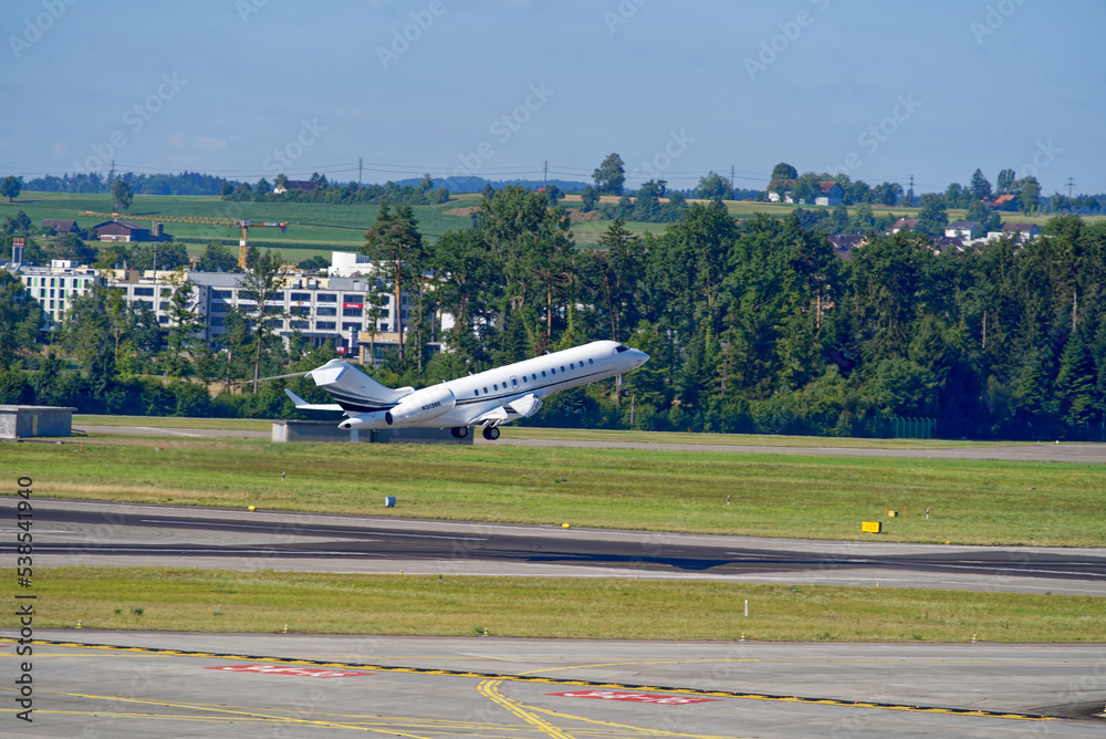 White private jet type Bombardier BD-700-1A10 Global Express register ...
