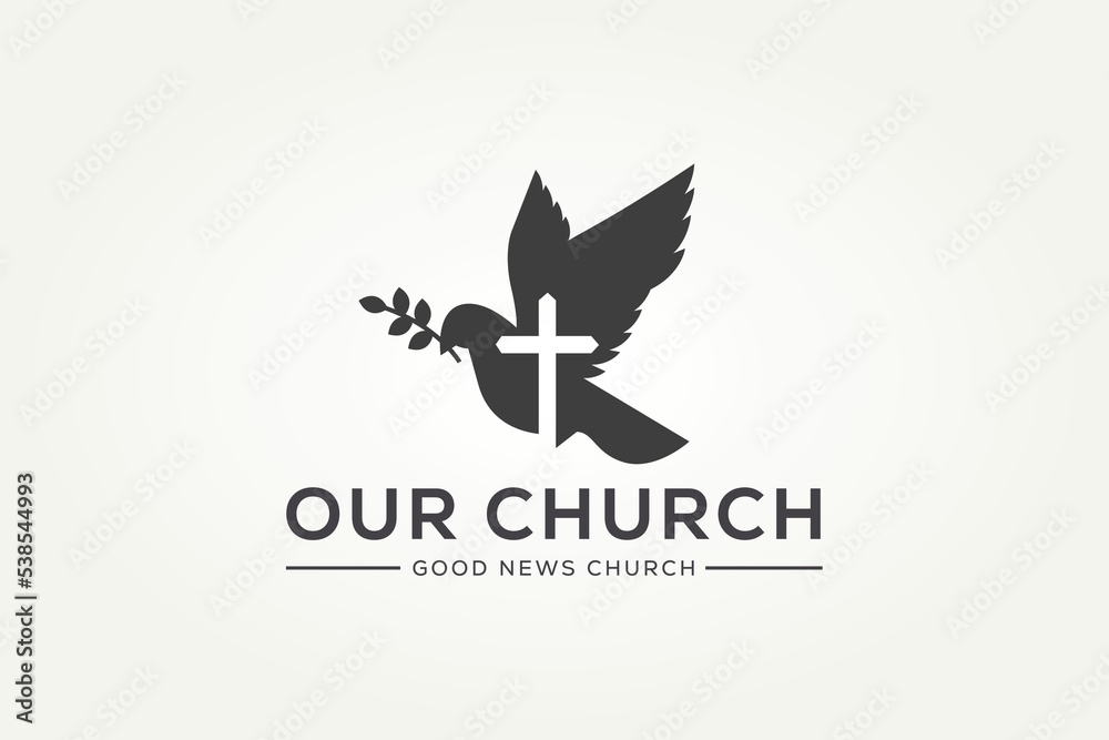 Church logo sign modern vector graphic abstract Stock Vector | Adobe Stock