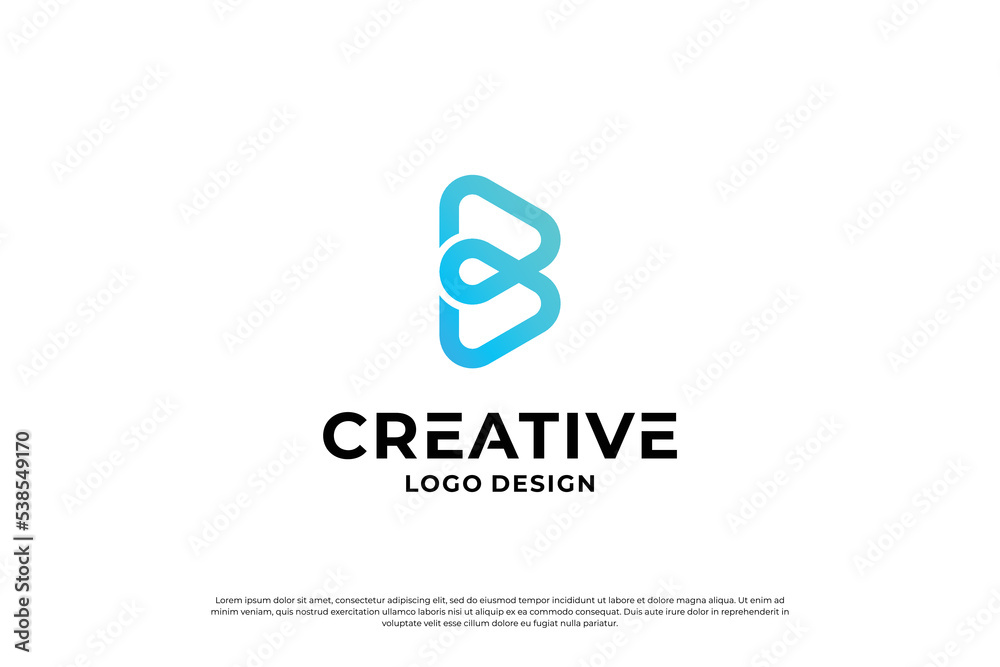 Letter B logo design template. Creative initial letters B logo symbol ...
