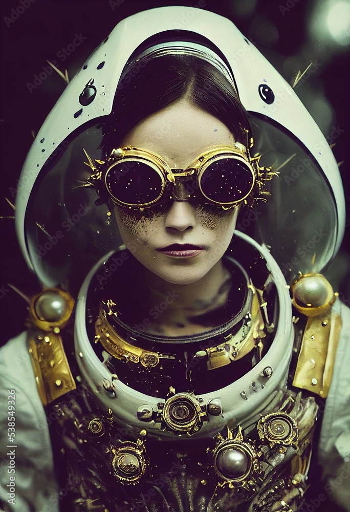 A fictional person, not based on a real person. Abstract portrait of a ...