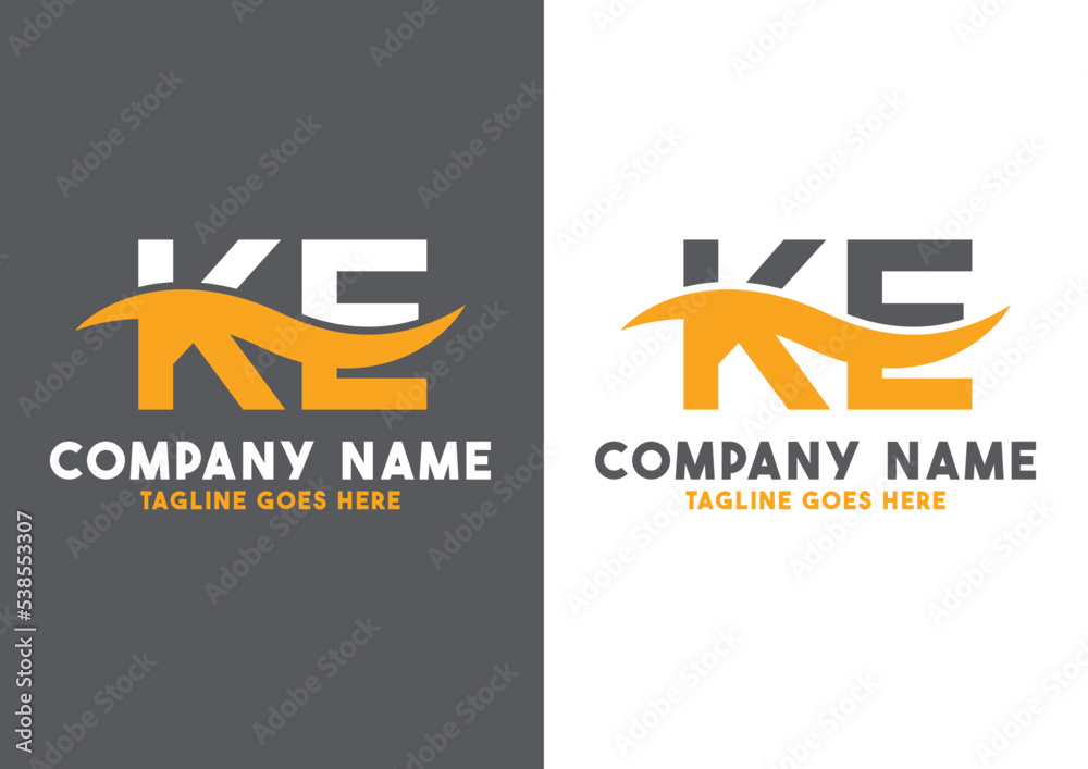 Letter KE logo design vector template, KE logo Stock Vector | Adobe Stock
