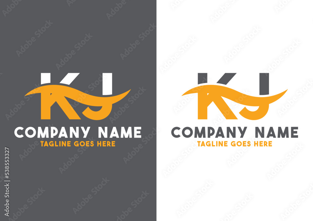 Letter KJ logo design vector template, KJ logo Stock Vector | Adobe Stock
