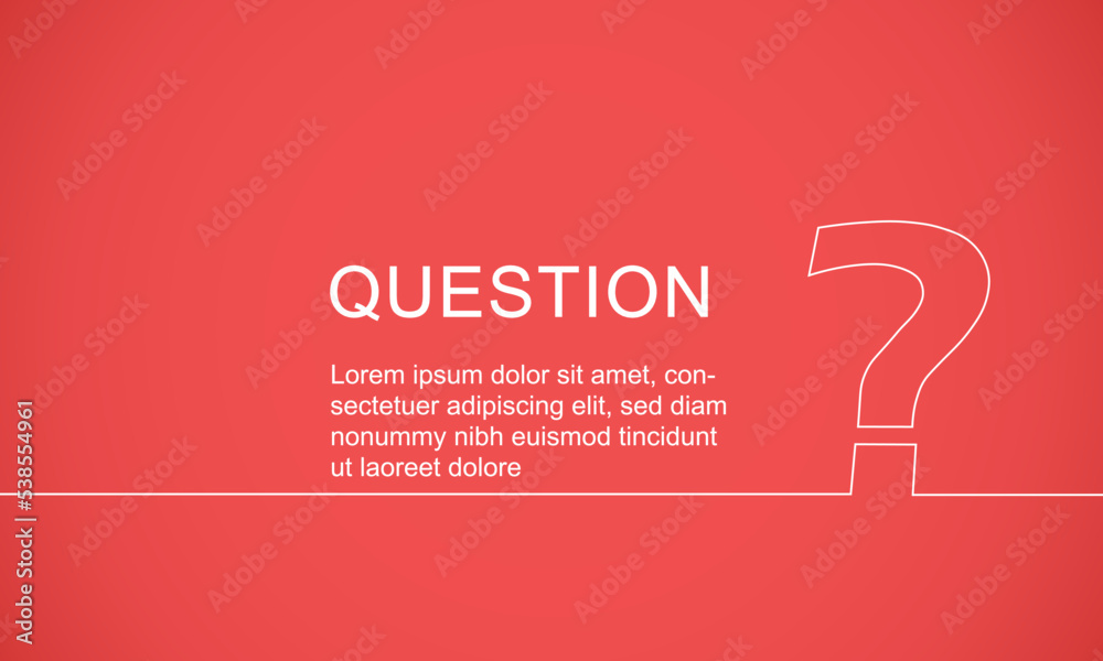 Question mark vector with red background illustration on right suitable ...
