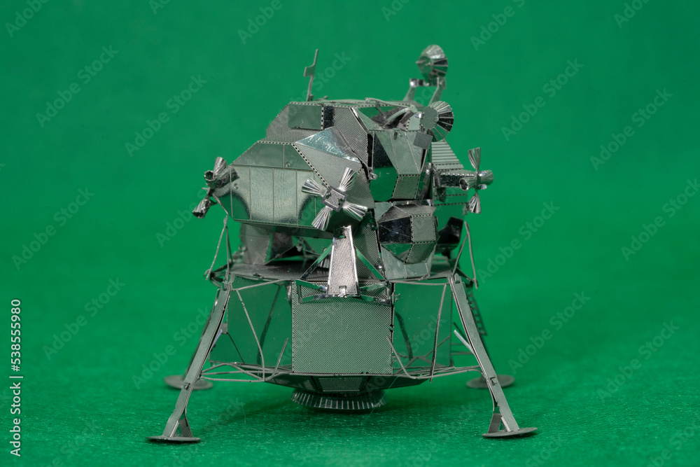 Model of the Apollo Lunar Module on a green background Stock Photo ...