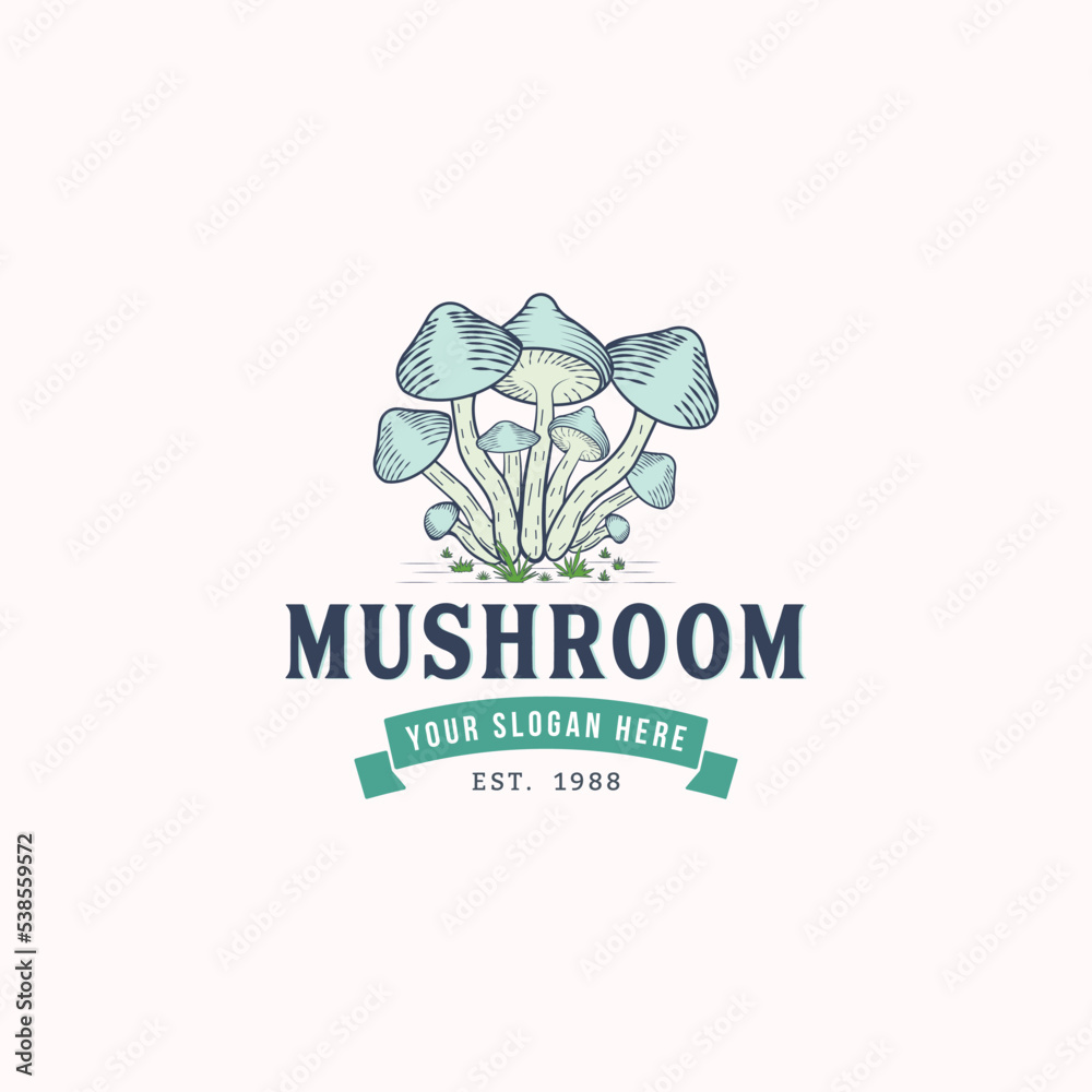 organic farm. Mushroom farm logo template, Vector illustration for icon ...