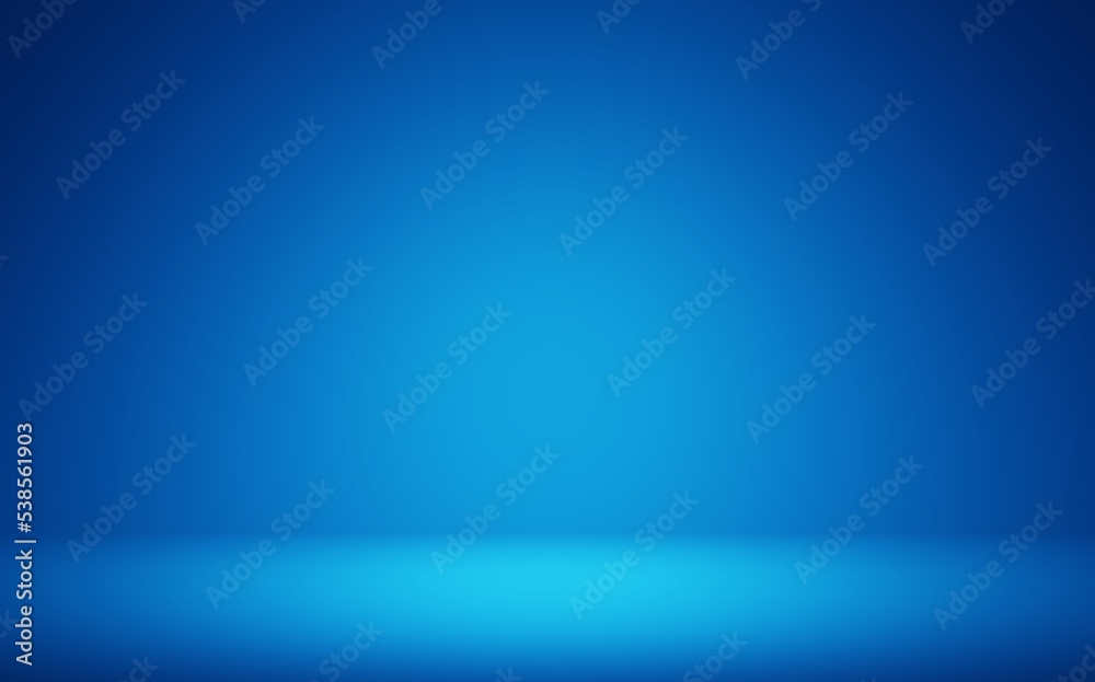 Empty blue room abstract background for the display of your product.3D ...