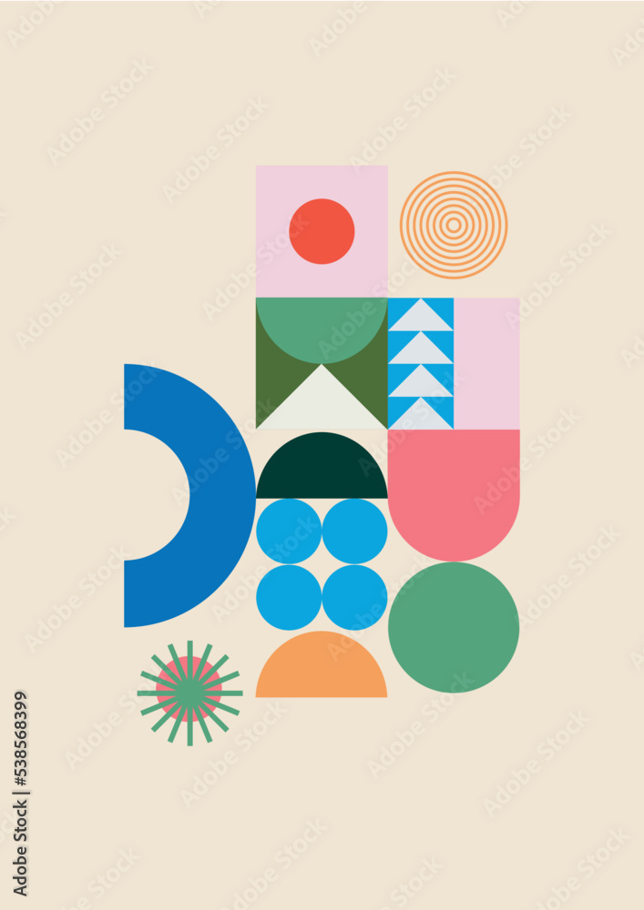 Vetor de Retro Abstract Shapes and Posters. Easy to make great branding ...