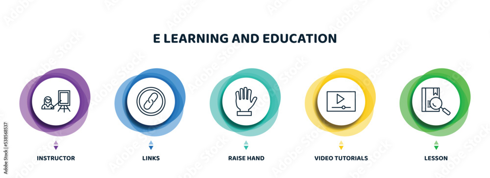 editable thin line icons with infographic template. infographic for e ...