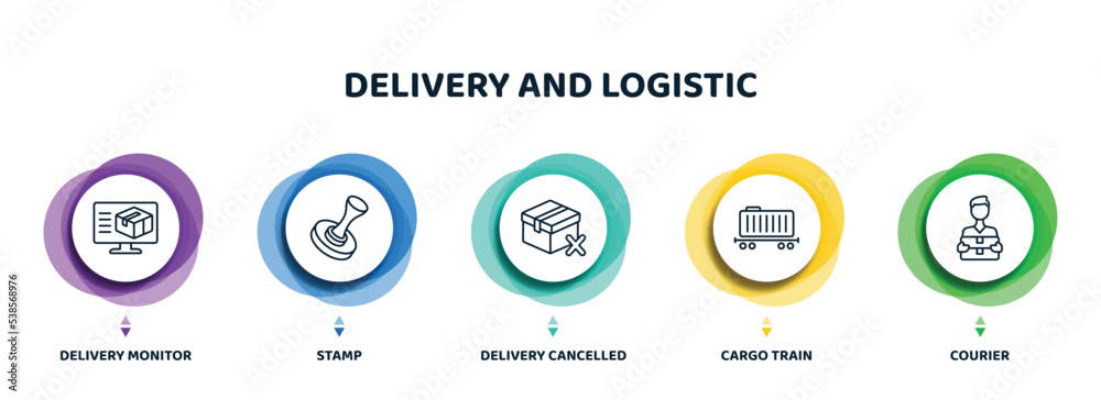 editable thin line icons with infographic template. infographic for ...