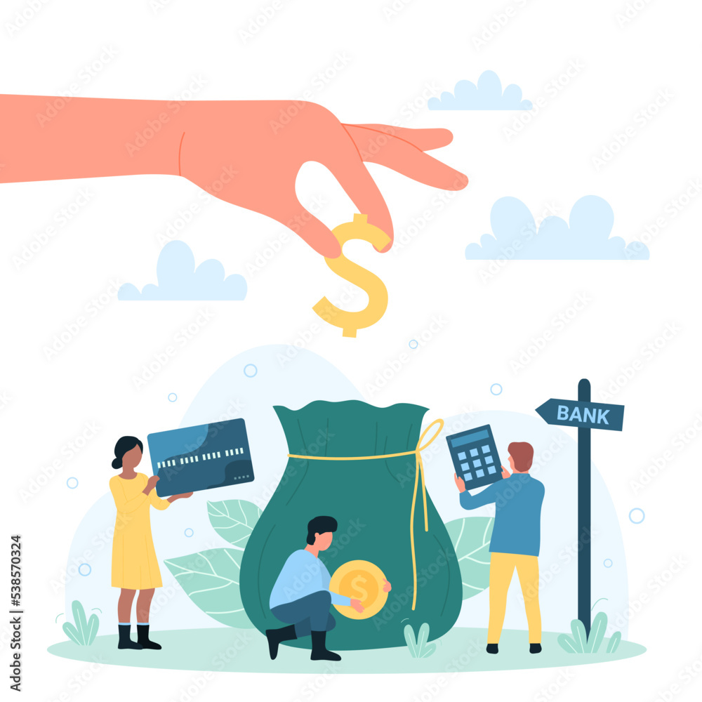 Payment, financial investment and bank deposit vector illustration ...