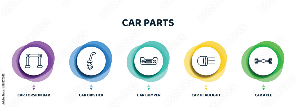 editable thin line icons with infographic template. infographic for car ...