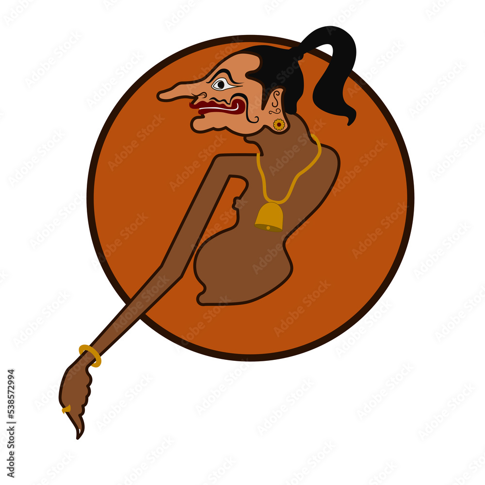 Petruk Punokawan Indonesian's Wayang Vector Stock Illustration | Adobe ...