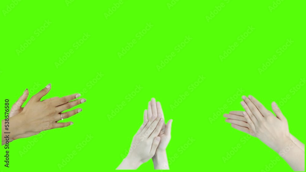 clapping animation. audience hands clapping in a frame and green screen ...