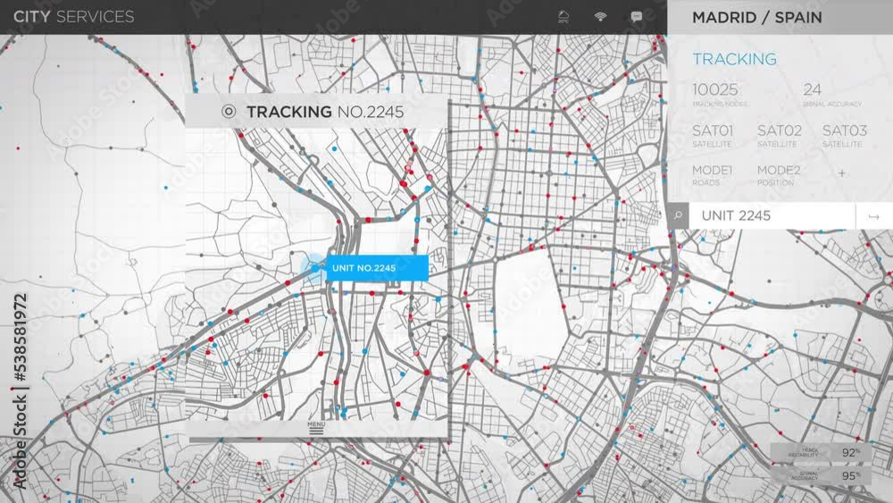 Vidéo Stock City Services Program Starts Location Scan For Tracking Of ...