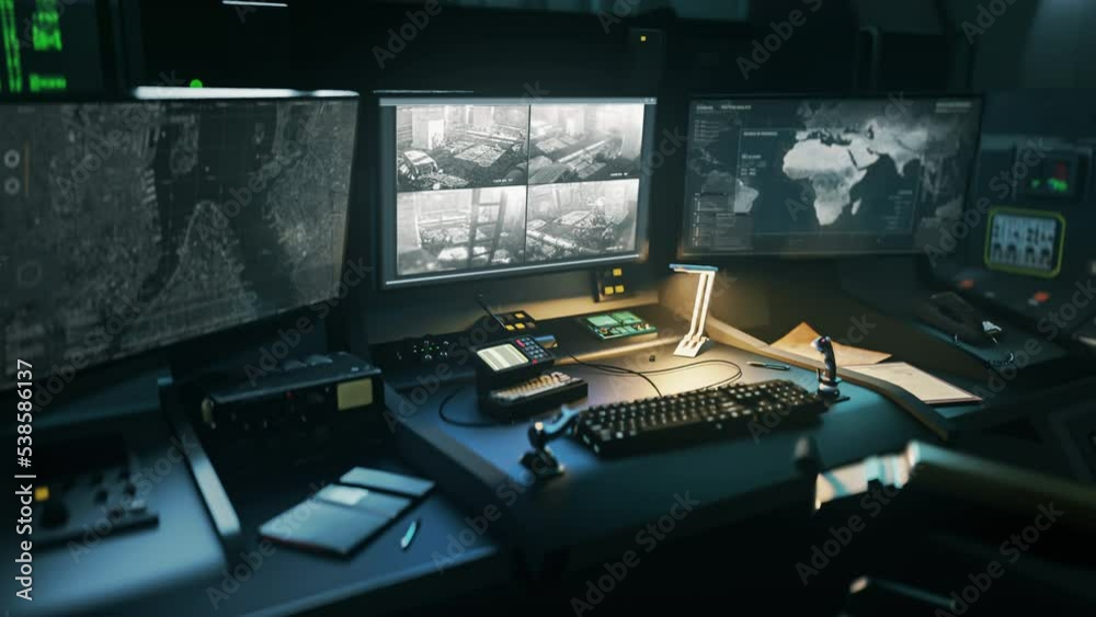 Observing the strategic military operation from the control room ...