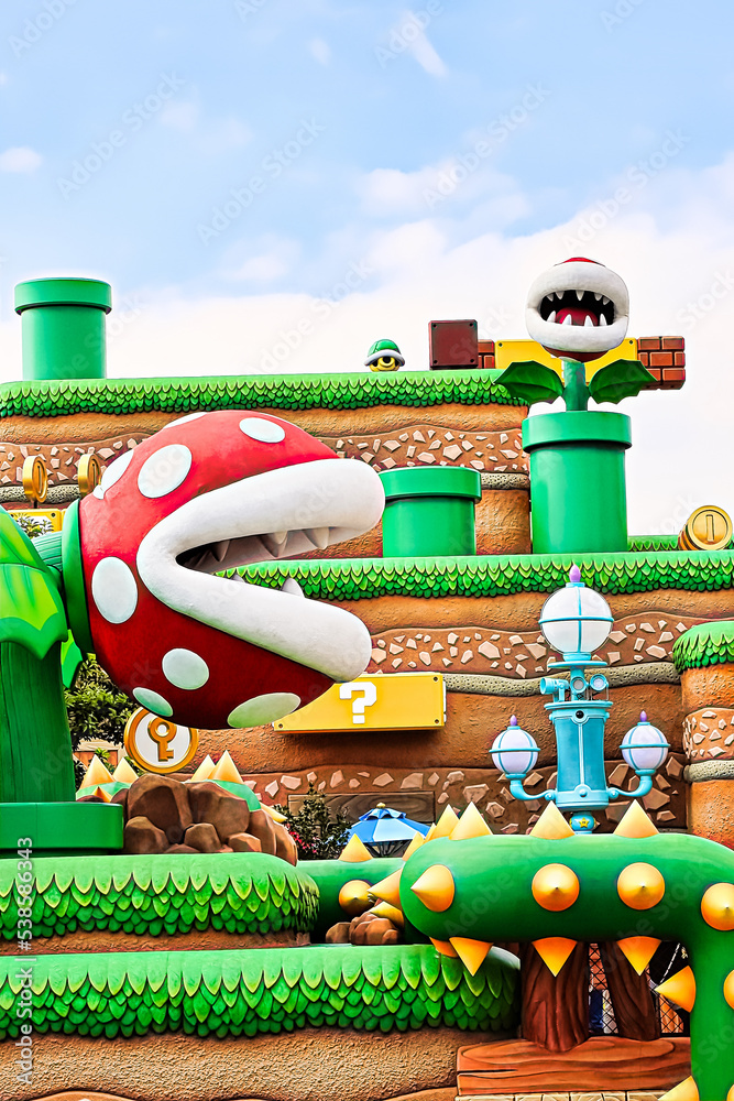 OSAKA, JAPAN - Nov 5, 2021 : Scenery at the entrance of Nintendo World ...