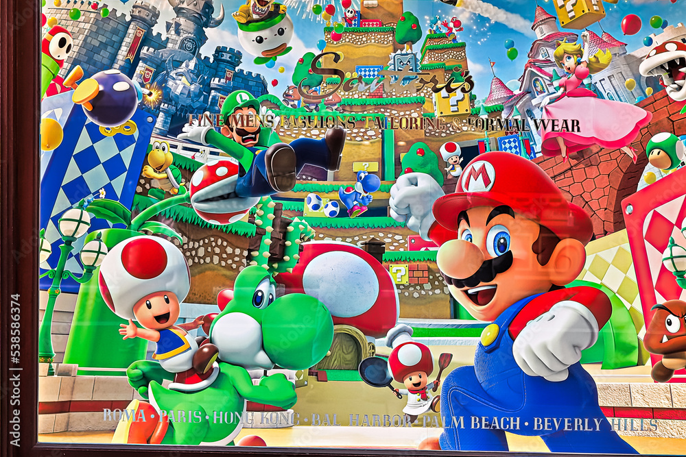 OSAKA, JAPAN - Nov 5, 2021 : information sign of Super Nintendo World ...