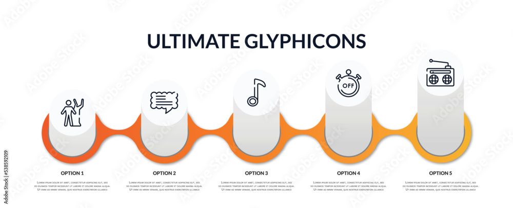 set of ultimate glyphicons outline icons with infographic template ...