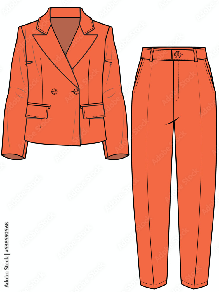 BOXY WOMEN BLAZER AND BOYFRIEND FIT PANTS CORPORATE WEAR IN EDITABLE ...