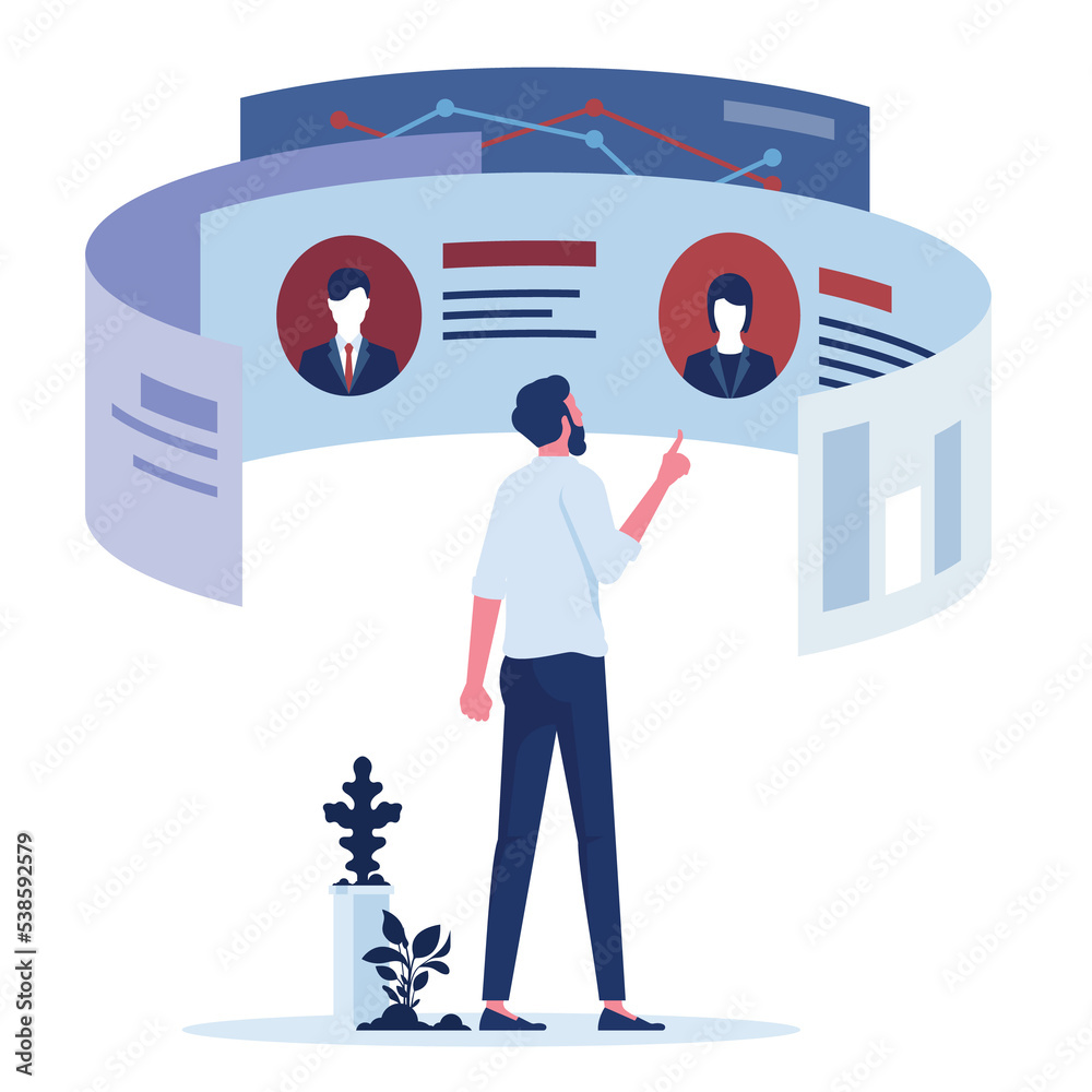 Business HR and technology concept. Human resources manager uses ...