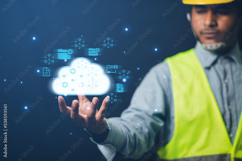 cloud technology concept Global network of metaverse systems exchange ...