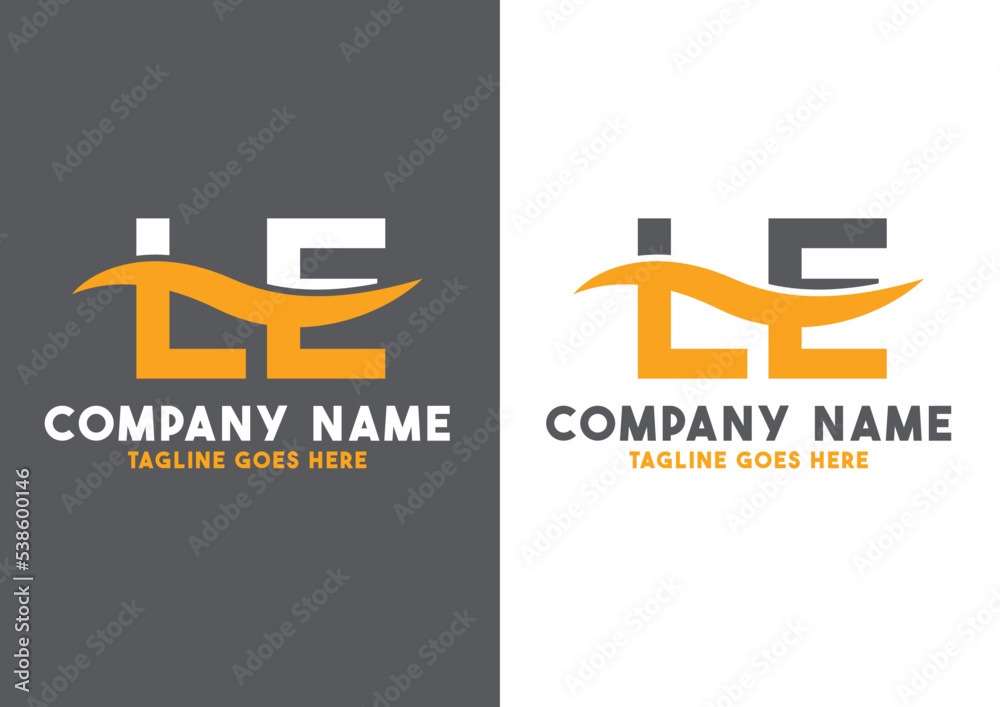 Letter LE logo design vector template, LE logo Stock Vector | Adobe Stock
