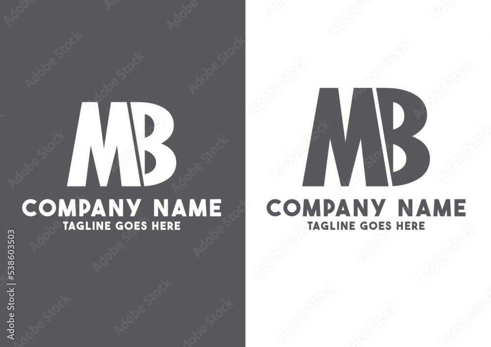 Letter MB logo design vector template, MB logo Stock Vector | Adobe Stock