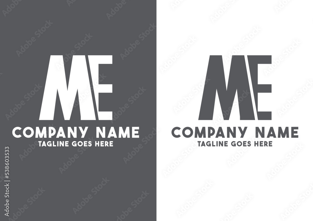 Letter ME logo design vector template, ME logo Stock Vector | Adobe Stock