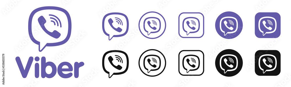 Viber - popular social media button icon, instant messenger logo of ...