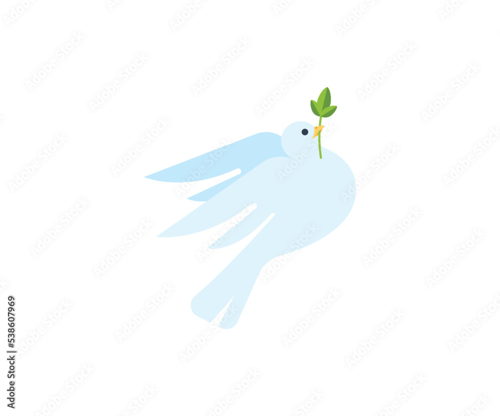 Dove vector isolated icon. Dove of Peace emoji illustration. Pigeon ...